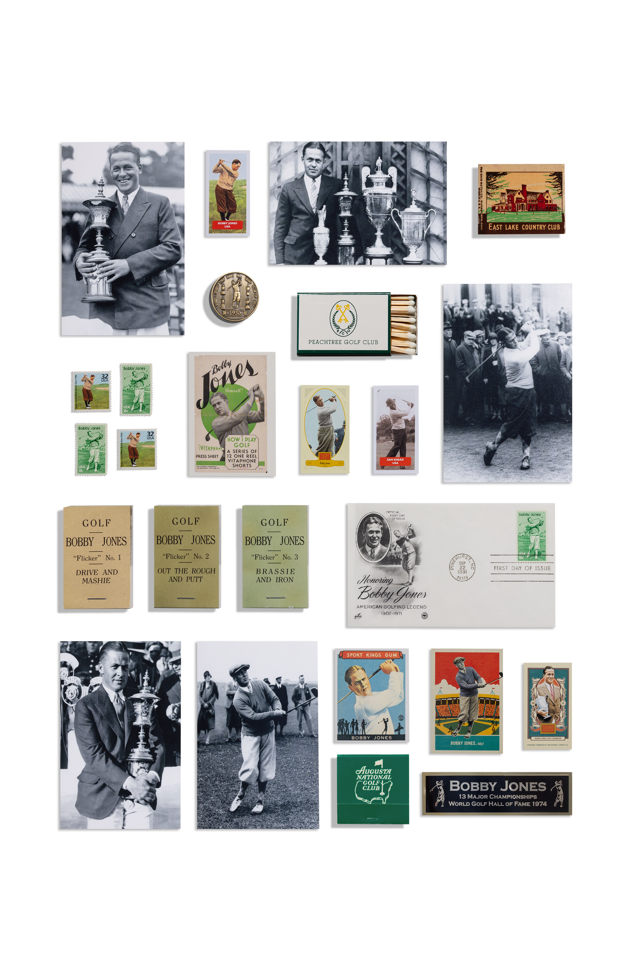 Bobby Jones Golf Collage - Framed Large Prints - Golf Gift - Match ...