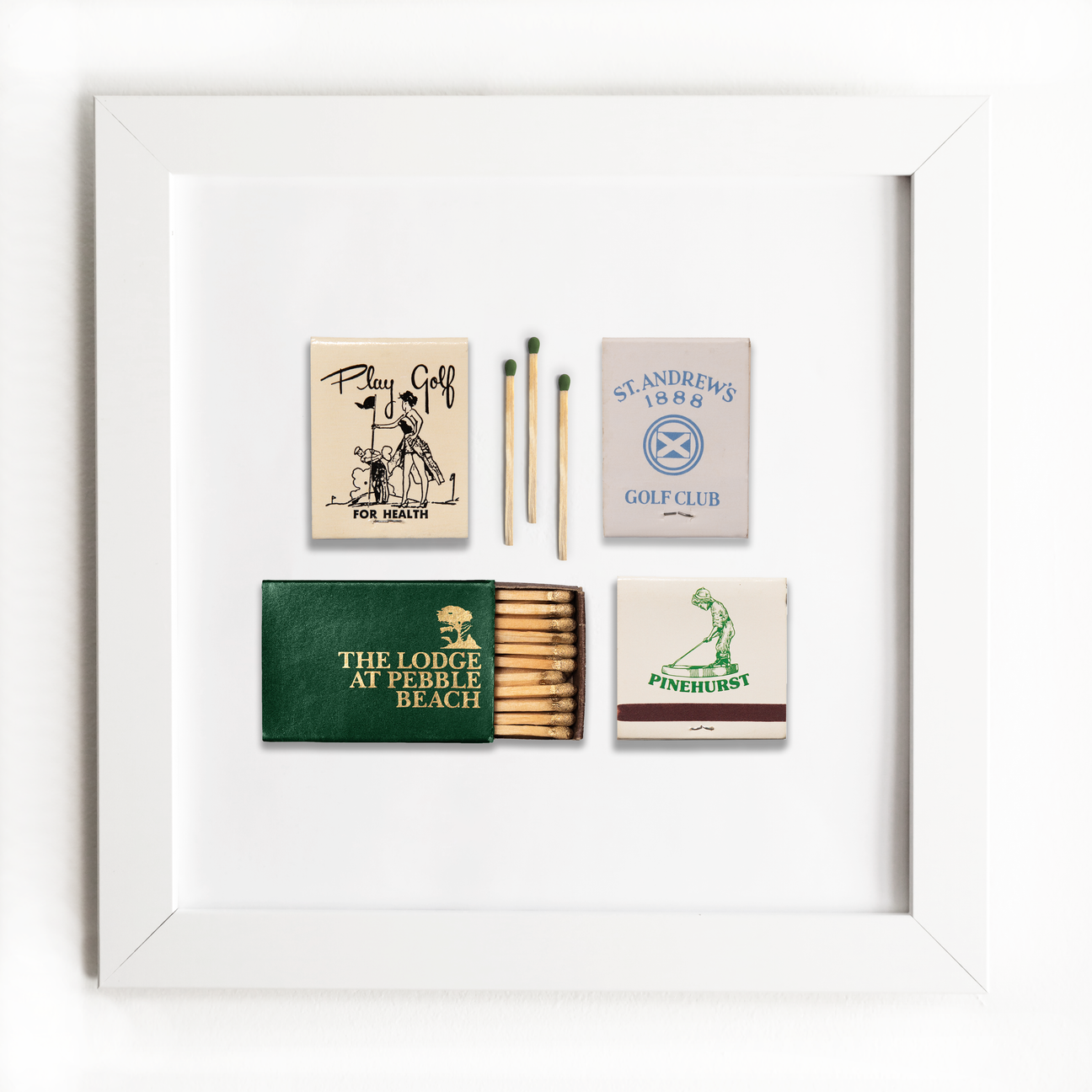 Golf Collage - Framed Print Matchbook - Golf Gift - Match South – Match ...