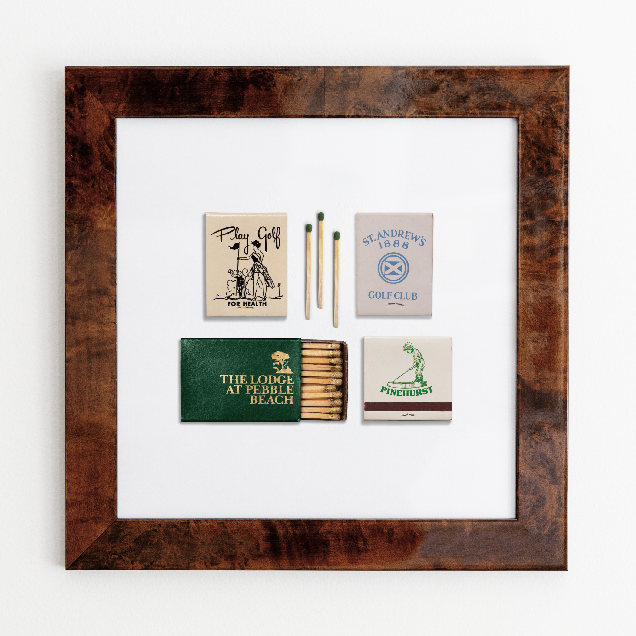 Golf Collage - Framed Print Matchbook - Golf Gift - Match South – Match ...