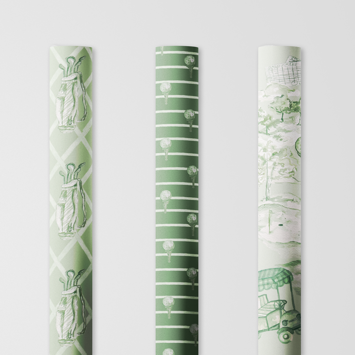 Golf Wrapping Paper - Hand-Painted Watercolor Designs - Match South ...
